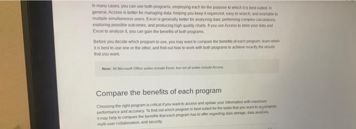 Solved 1. What have you learned about databases in general - | Chegg.com