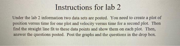 Solved Instructions for lab 2 Under the lab 2 information | Chegg.com