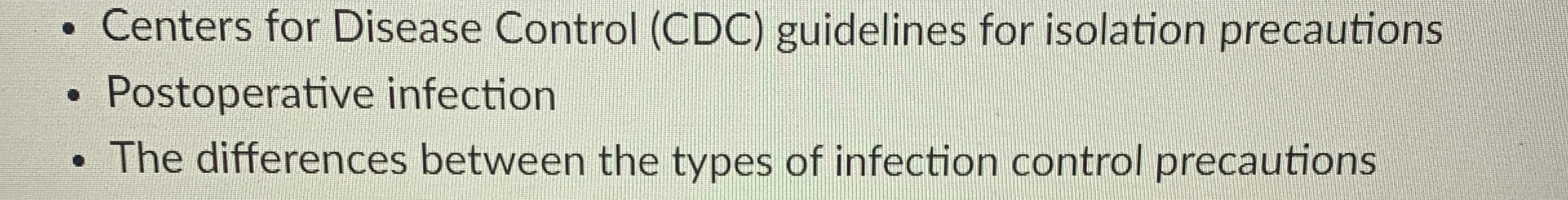 Solved Centers for Disease Control (CDC) ﻿guidelines for | Chegg.com