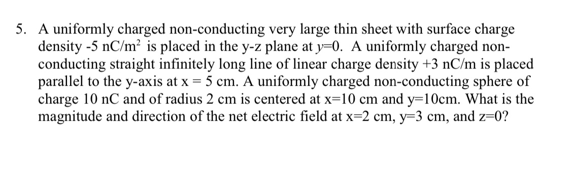 Solved A uniformly charged non-conducting very large thin | Chegg.com