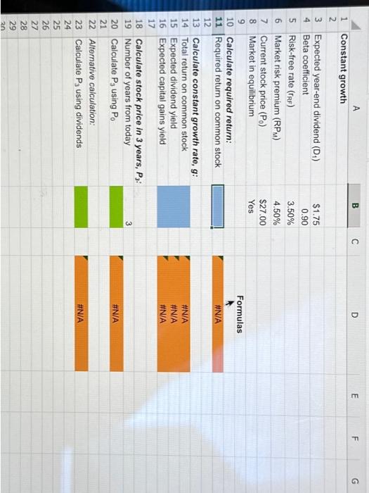 Solved Excel Online Structured Activity: Constant growth You | Chegg.com