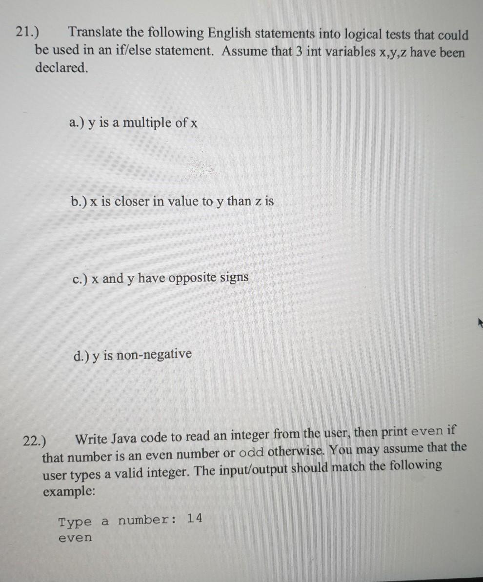 Solved 21.) Translate the following English statements into | Chegg.com