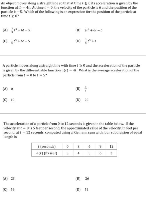 Solved An Object Moves Along A Straight Line So That At Time