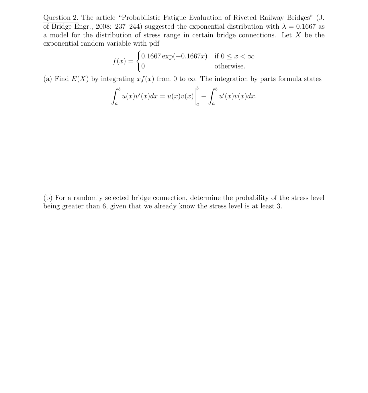 Solved Question 2. ﻿The article "Probabilistic Fatigue | Chegg.com