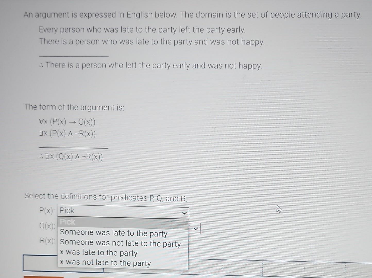Solved An argument is expressed in English below. The domain | Chegg.com