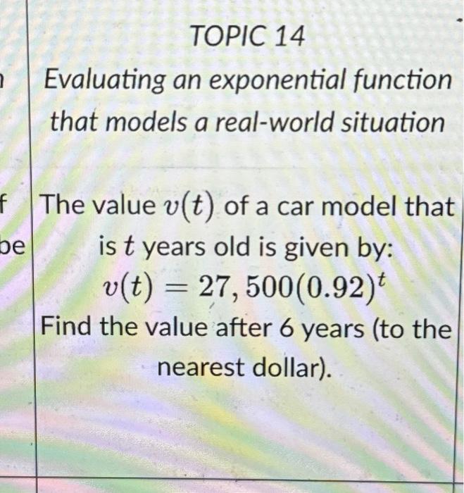 Solved Evaluating an exponential function that models a | Chegg.com
