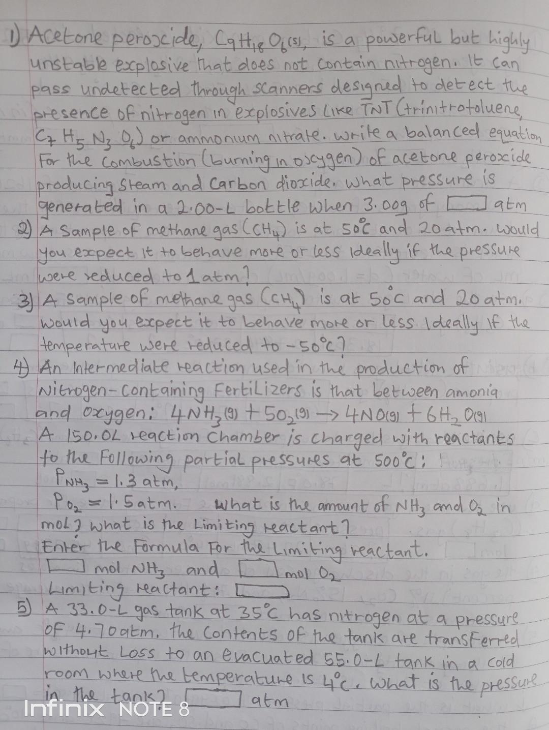 Solved 1) Acetone peroxide, C9H18O6( s), is a powerful but | Chegg.com