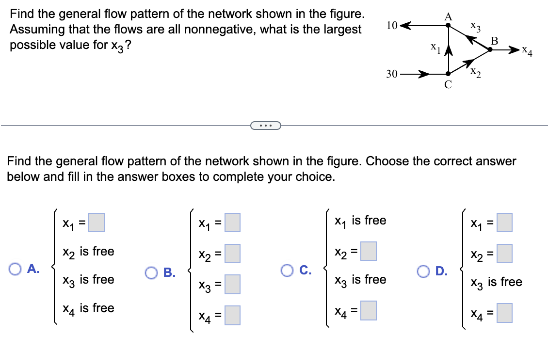 Solved Find the general flow pattern of the network shown in | Chegg.com