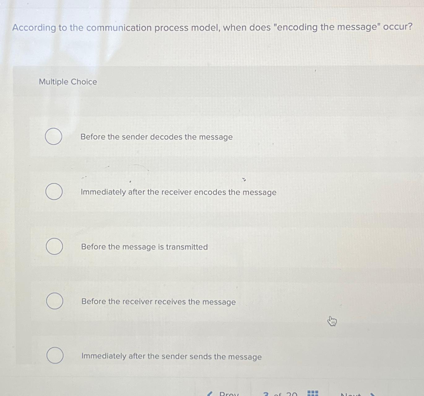 Solved According to the communication process model, when | Chegg.com