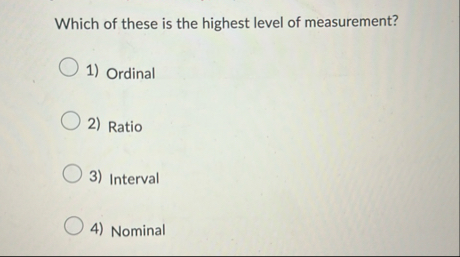 Solved Which of these is the highest level of | Chegg.com