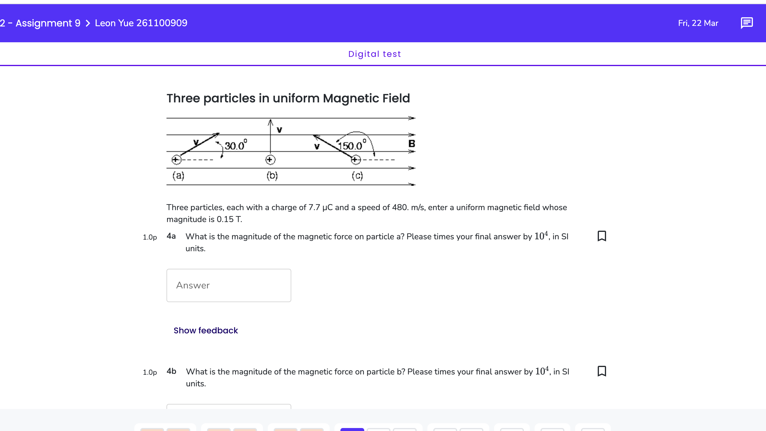 Solved Three particles in uniform Magnetic FieldThree | Chegg.com