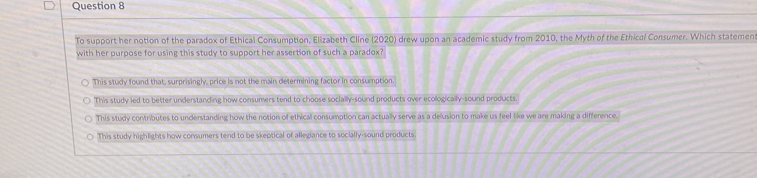 Solved Question 8To support her notion of the paradox of | Chegg.com