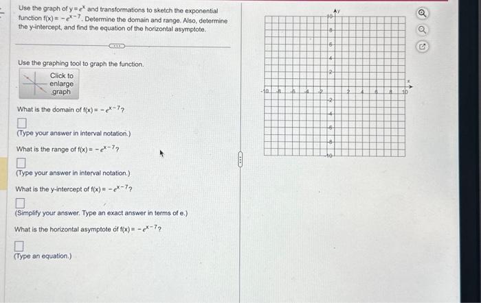 Solved Use the graph of y=ex and transformations to sketch | Chegg.com