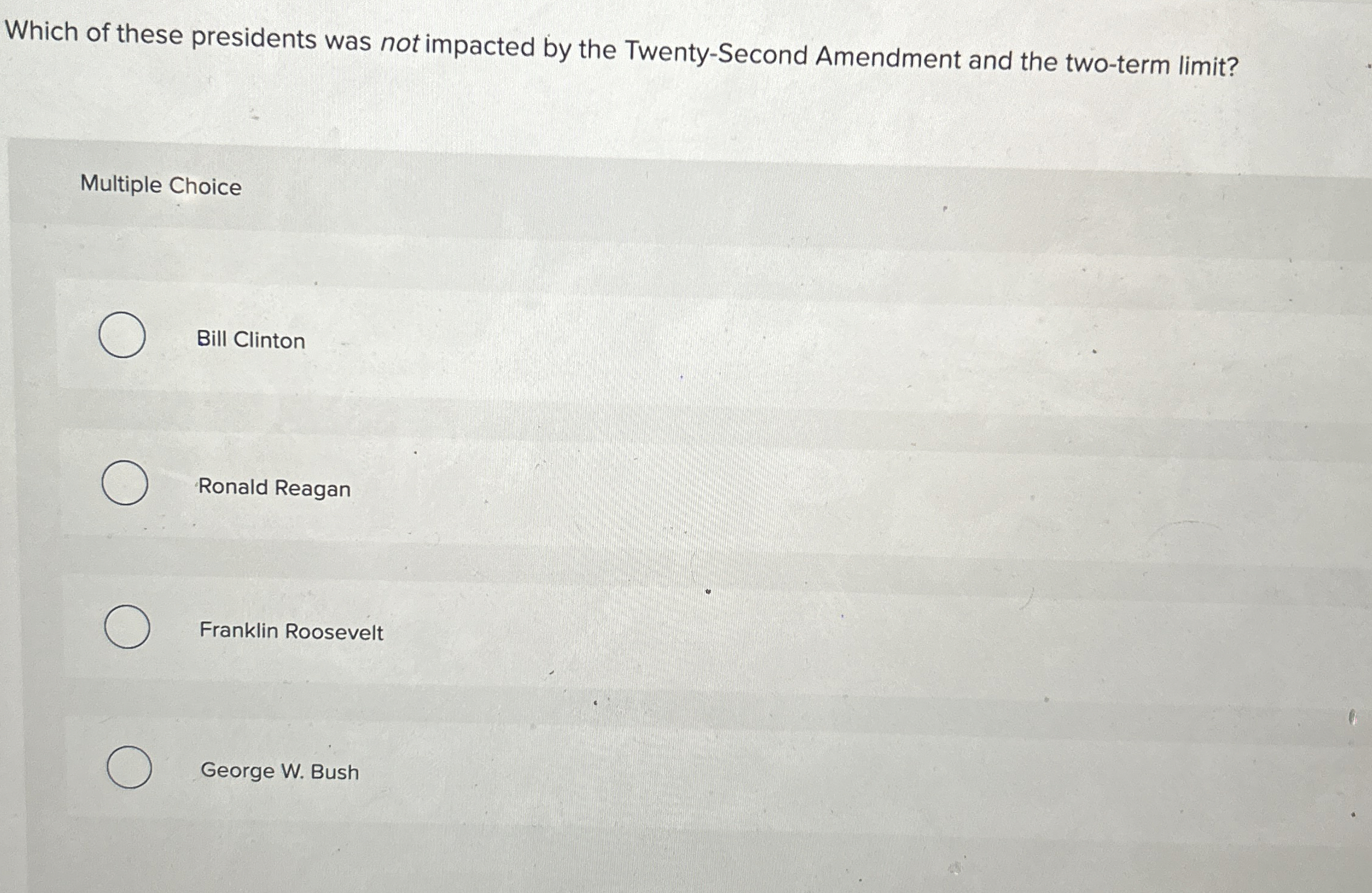 Solved Which of these presidents was not impacted by the | Chegg.com