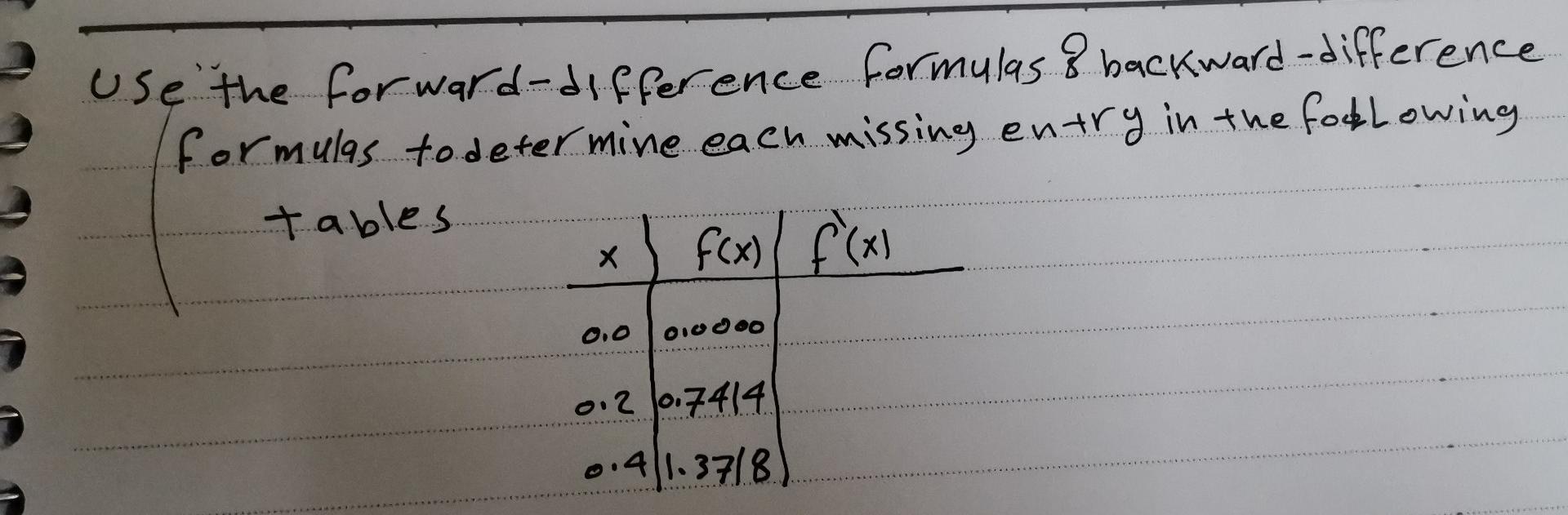 Solved use the forward-difference formulas 8 | Chegg.com