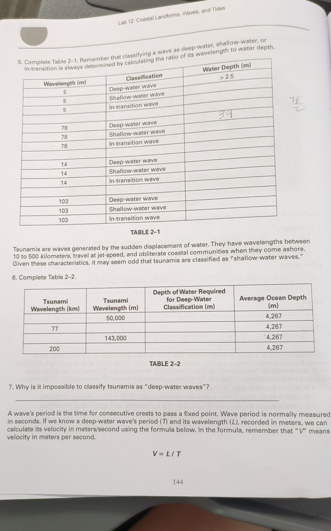 Solved Lab 12: Coastal Landforms, Waves, and Tides5. | Chegg.com