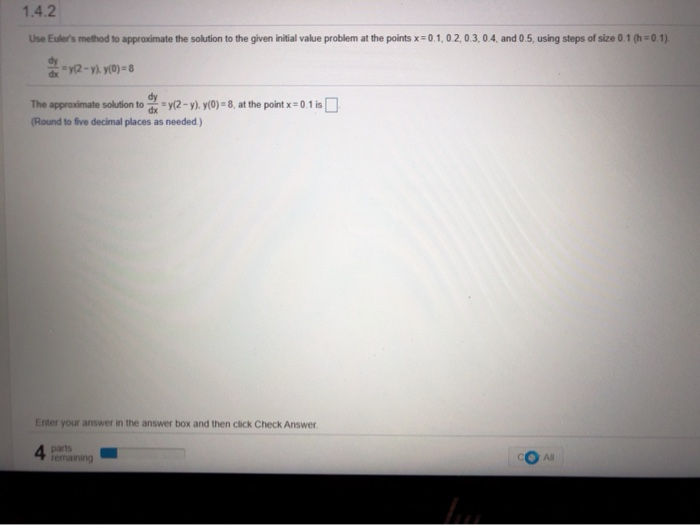 Solved 1.4.2 Use Euler's method to approximate the solution | Chegg.com