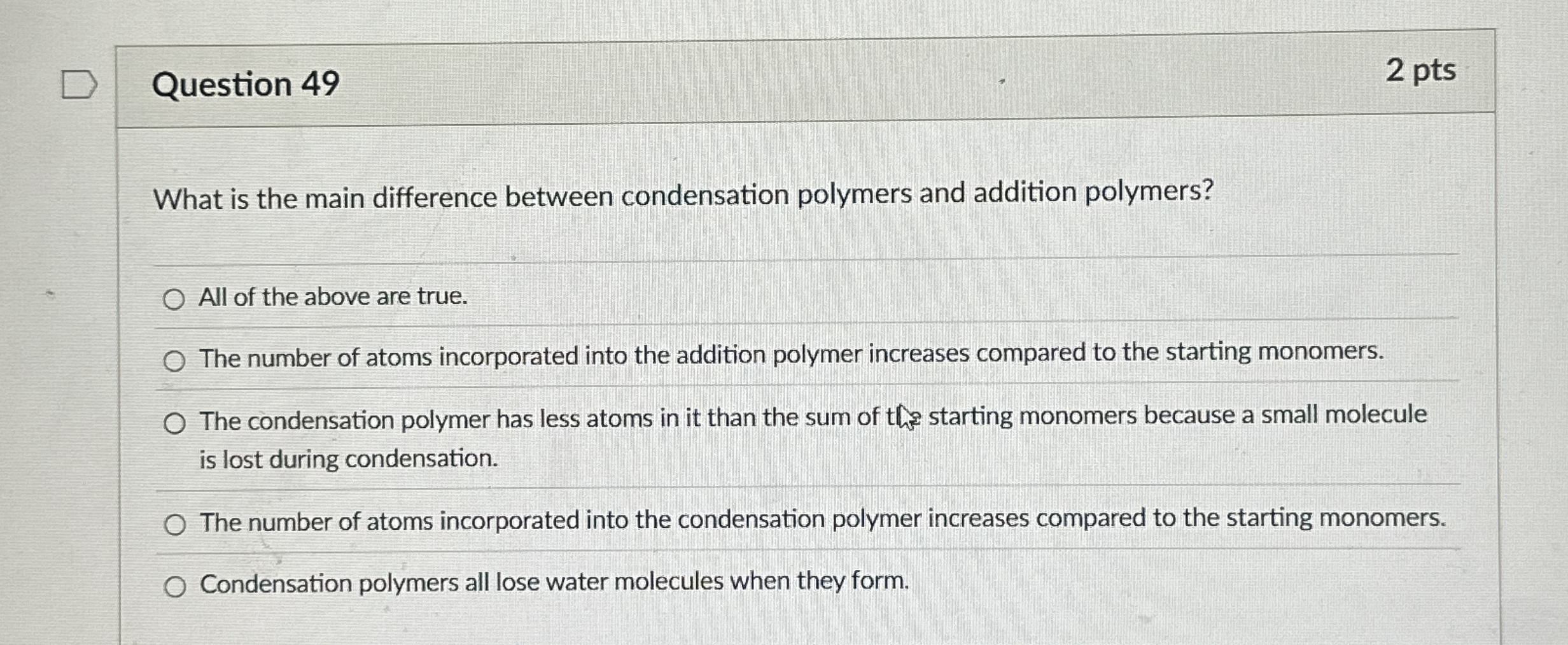 Solved Question 492 ﻿ptsWhat is the main difference between | Chegg.com