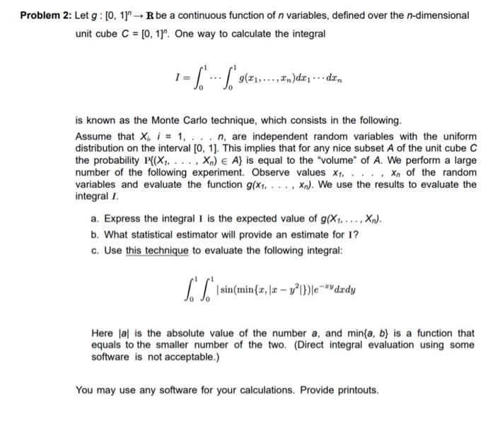 Solved Problem 2: Let g: [0, 11" Rbe a continuous function | Chegg.com
