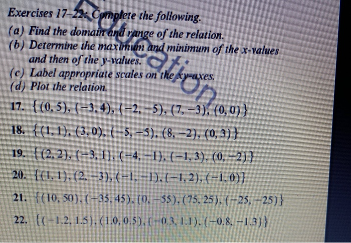 Solved Exercises 17-22. Complete the following. (a) Find the | Chegg.com