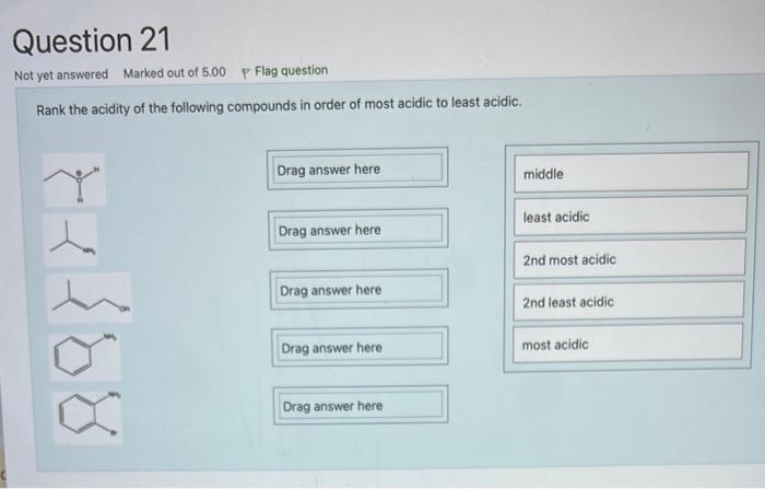 Solved Rank the acidity of the following compounds in order | Chegg.com
