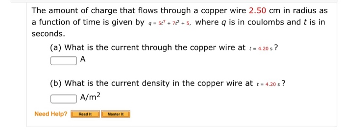 Solved The amount of charge that flows through a copper wire | Chegg.com