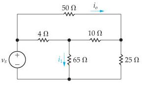 Solved The current i0 in the circuit is 1.3A, the voltage vg | Chegg.com