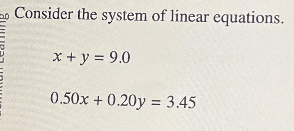 Solved Consider the system of linear | Chegg.com