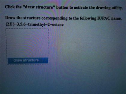 Solved Click the "draw structure" button to activate the | Chegg.com