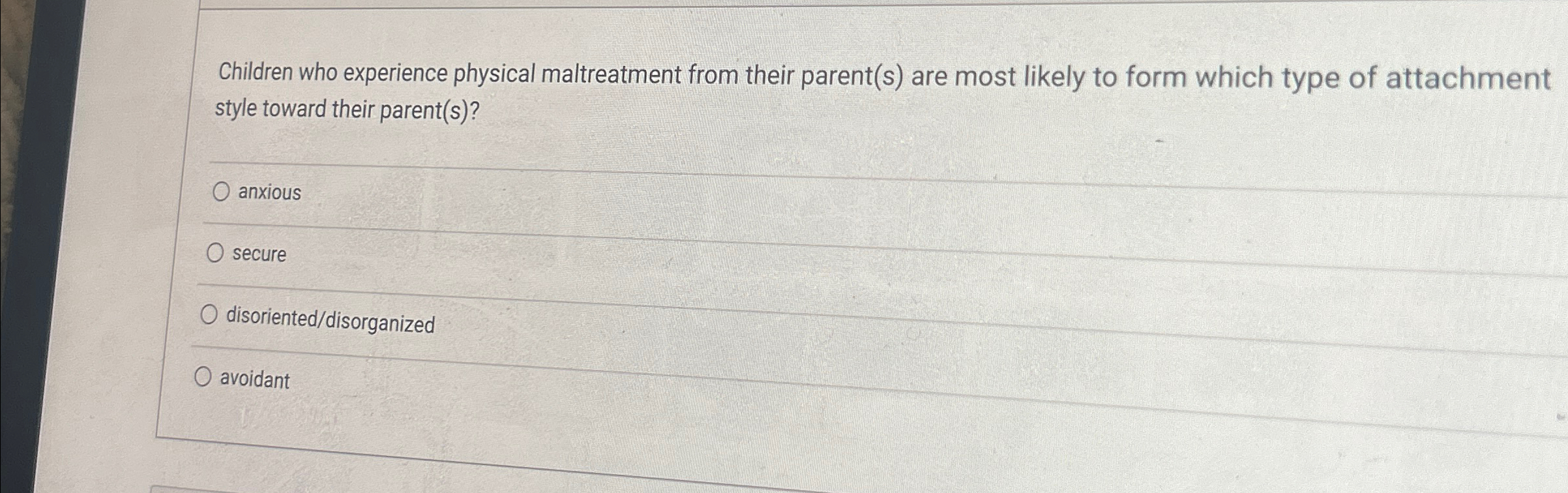 Solved Children who experience physical maltreatment from | Chegg.com