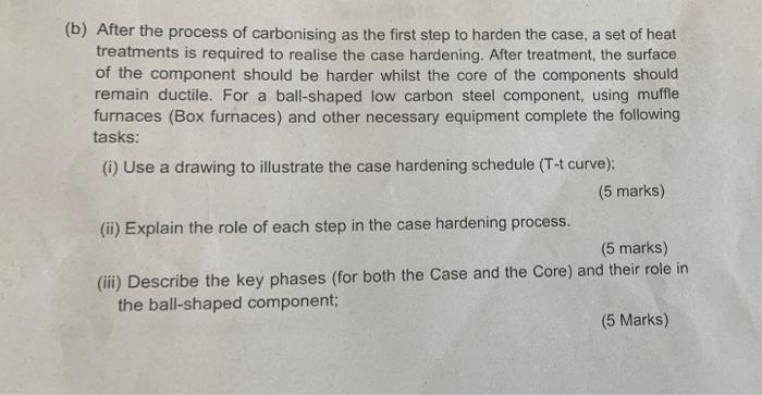 Solved (b) After the process of carbonising as the first | Chegg.com