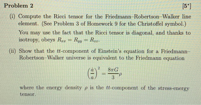 Solved (5) EEEEEEEEEE Problem 2 (i) Compute the Ricci tensor | Chegg.com