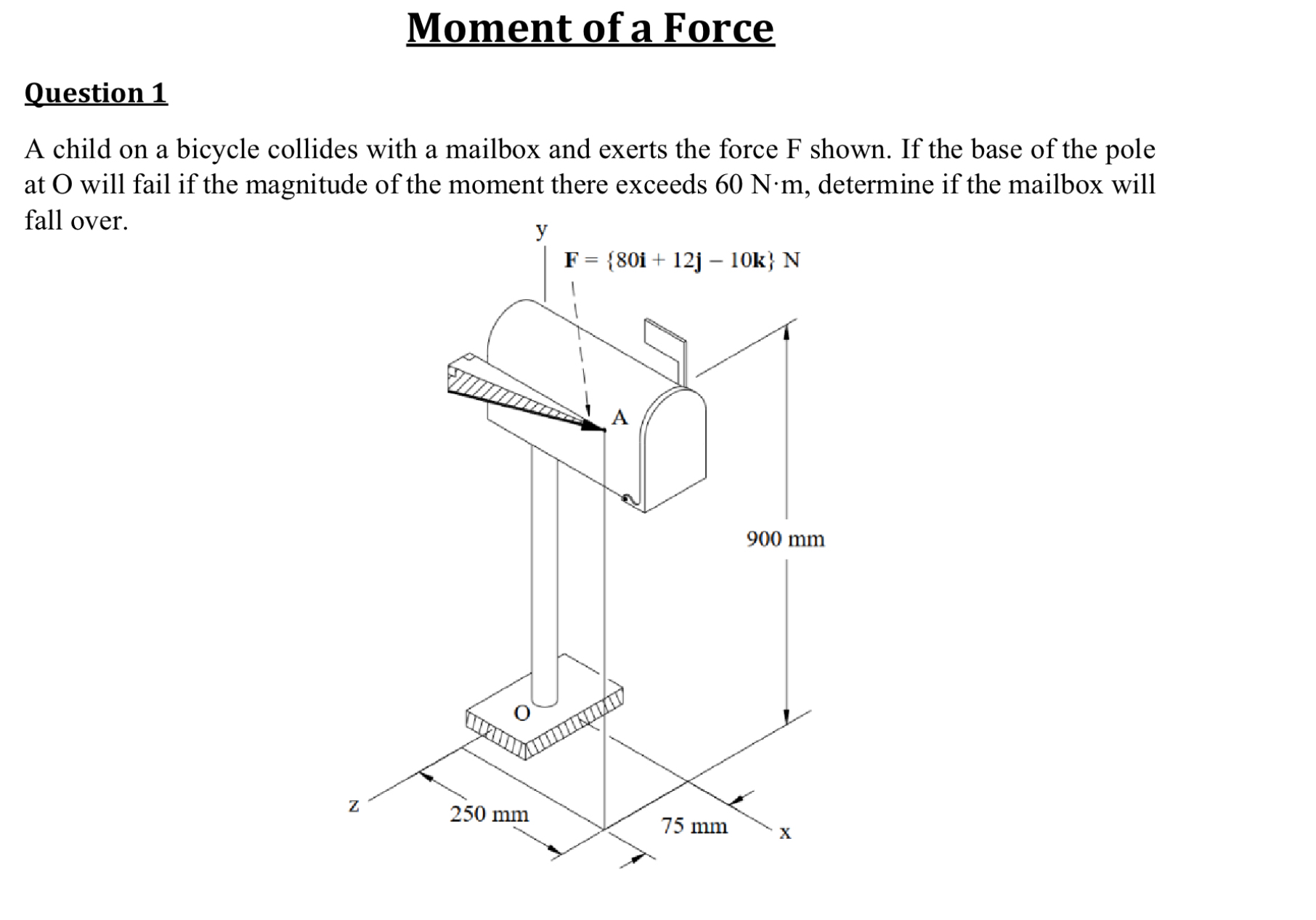 Solved Moment of a ForceQuestion 1A child on a bicycle | Chegg.com