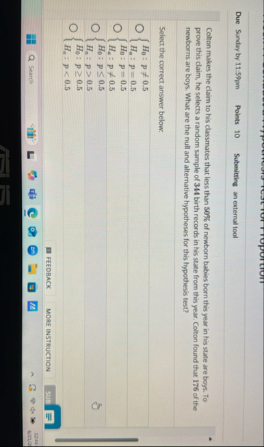 Solved Due Sunday by 11:59pmPoints 10Submitting an external | Chegg.com