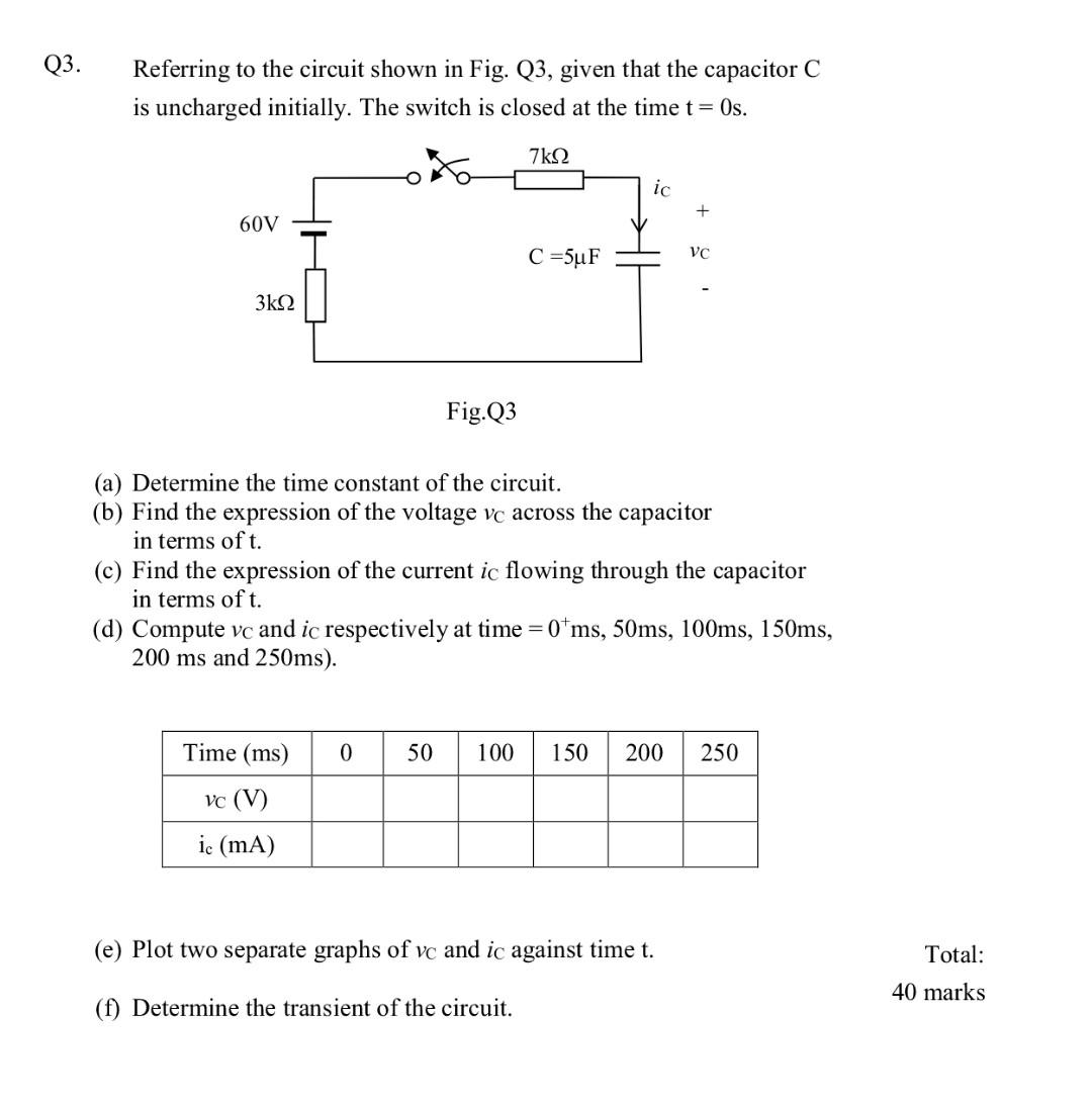 Solved 23. Referring to the circuit shown in Fig. Q3, given | Chegg.com