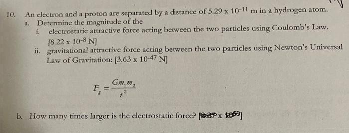 Solved 0 An Electron And A Proton Are Separated By A