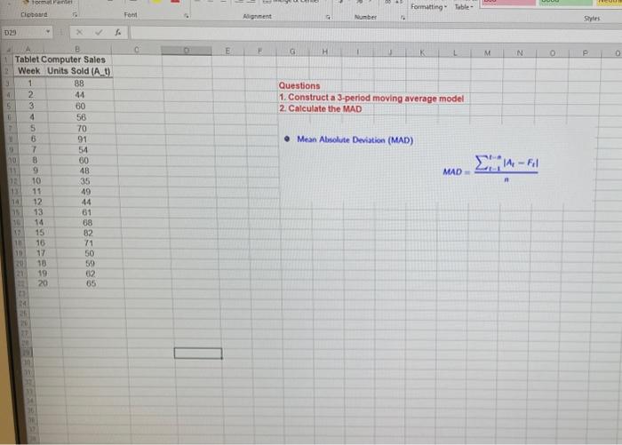 Solved Questions 1. Construct a 3.period moving average | Chegg.com
