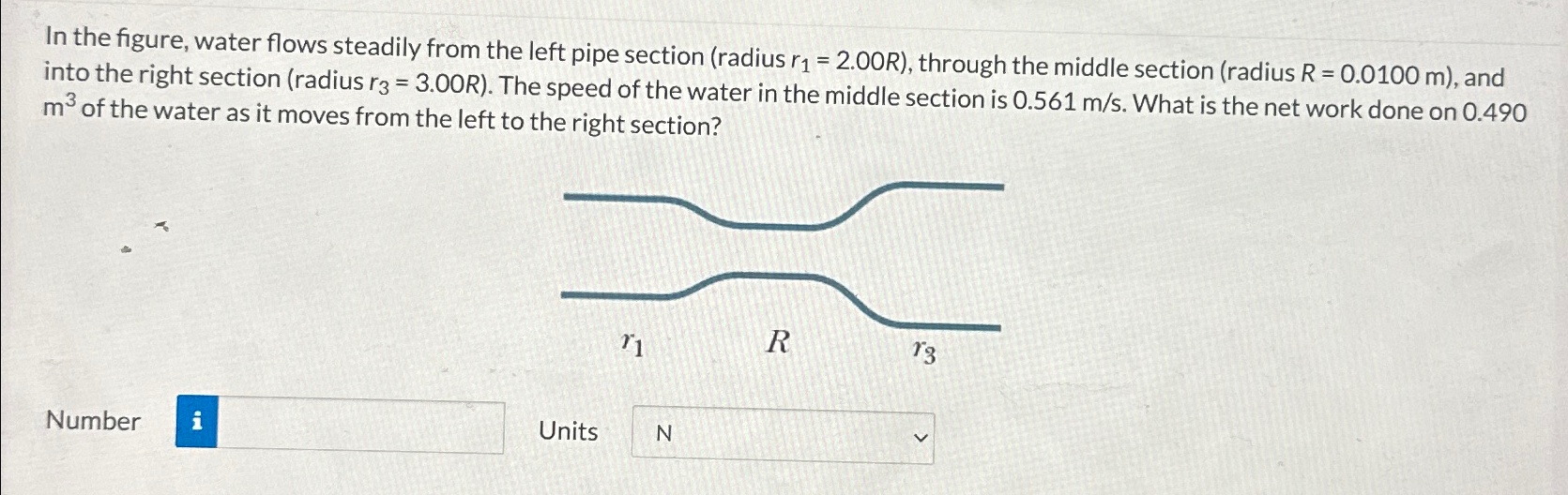 Solved In the figure, water flows steadily from the left | Chegg.com