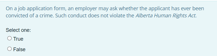 Solved On a job application form, an employer may ask | Chegg.com