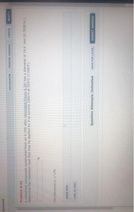 Solved ignment CALCULATOR PRINTER VERSION BACK NEXT > | Chegg.com