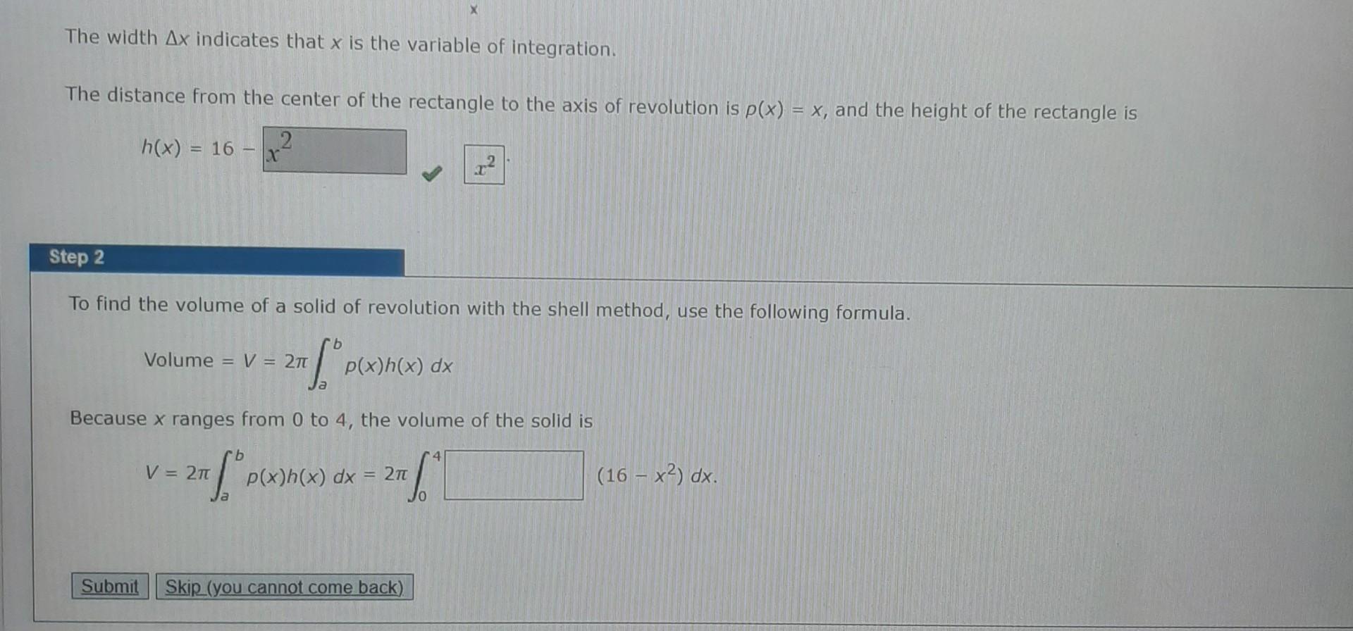 Solved Use the shell method to set up and evaluate the | Chegg.com