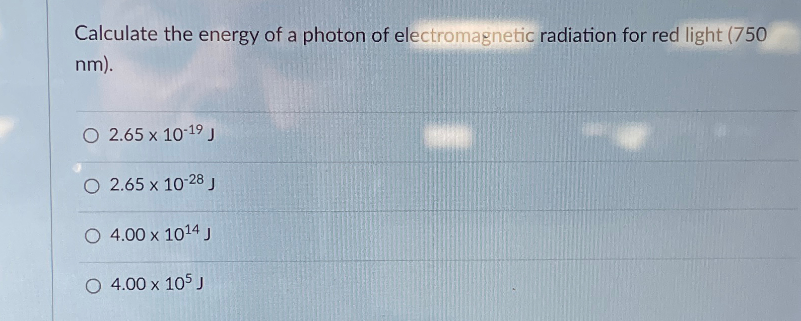 Solved Calculate the energy of a photon of electromagnetic | Chegg.com