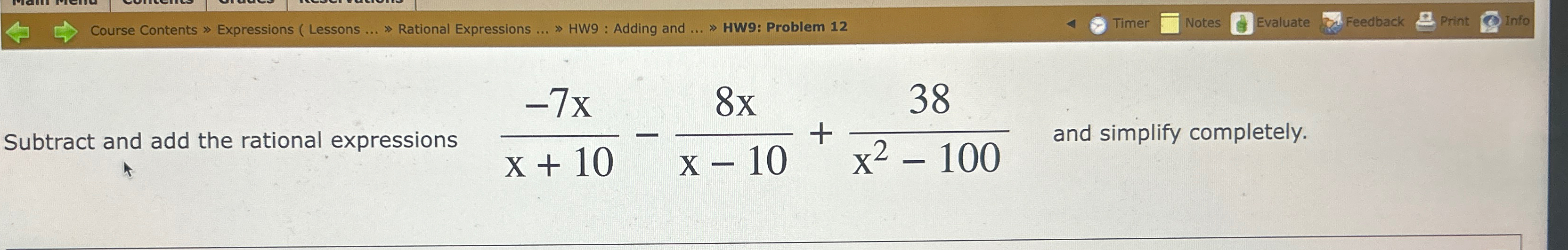 Solved Subtract and add the rational expressions | Chegg.com