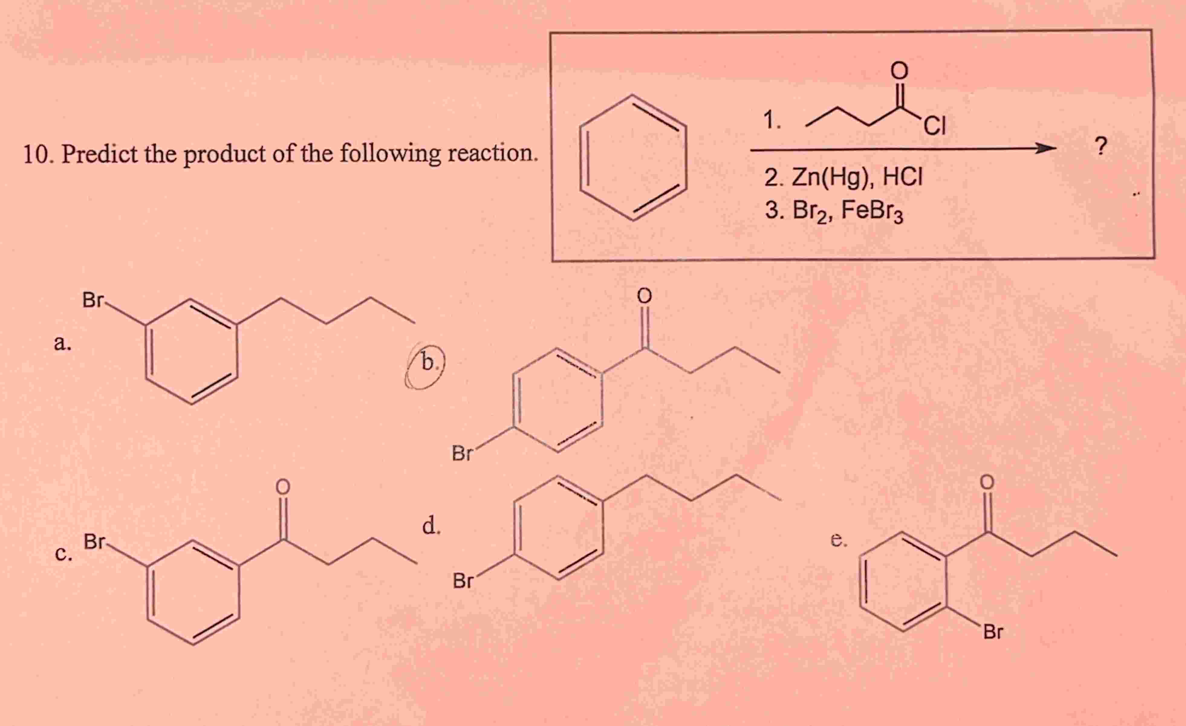 Solved 10 ﻿predict The Product Of The Following Reaction