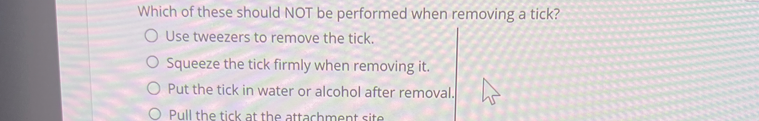 Solved Which of these should NOT be performed when removing | Chegg.com