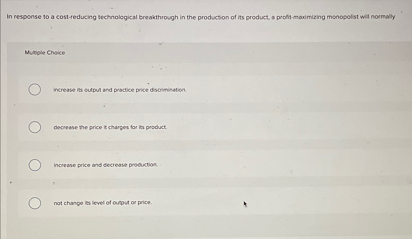 Solved In response to a cost-reducing technological | Chegg.com