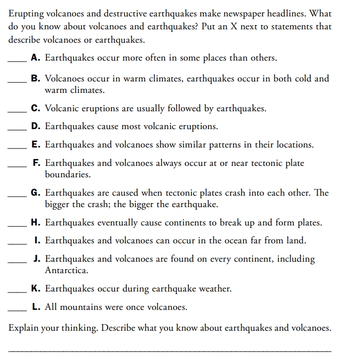 Solved Erupting volcanoes and destructive earthquakes make | Chegg.com