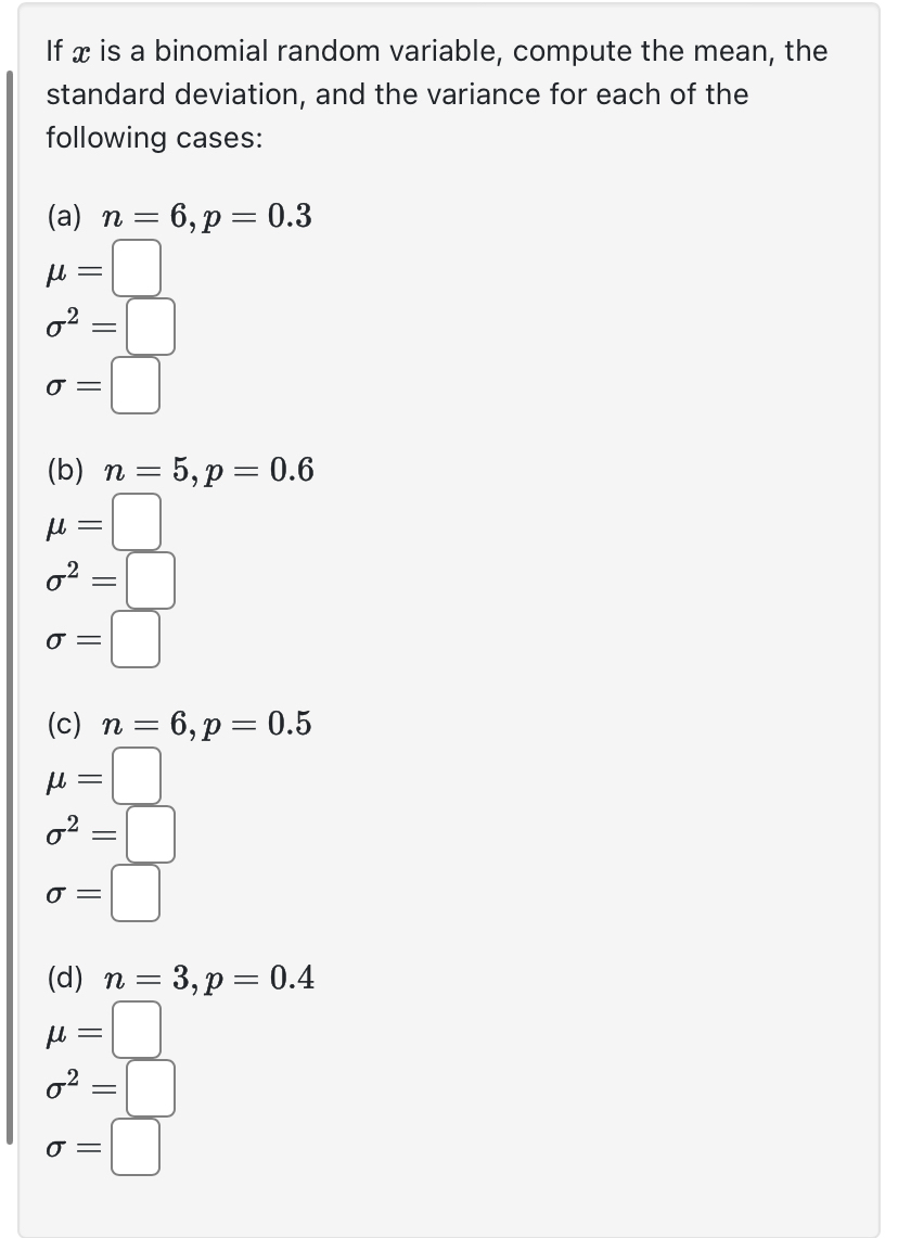 Solved If X ﻿is A Binomial Random Variable Compute The