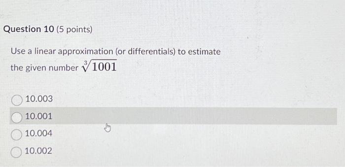 Solved Use a linear approximation (or differentials) to | Chegg.com