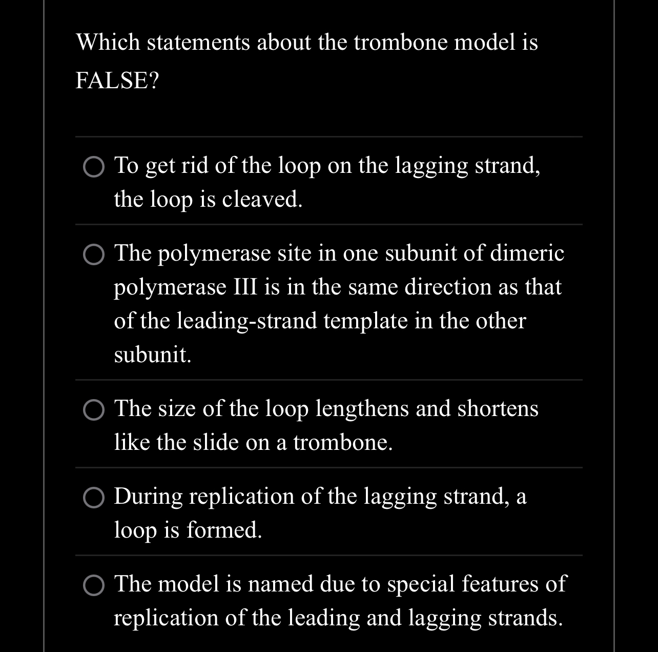 Solved Which statements about the trombone model is FALSE?To | Chegg.com